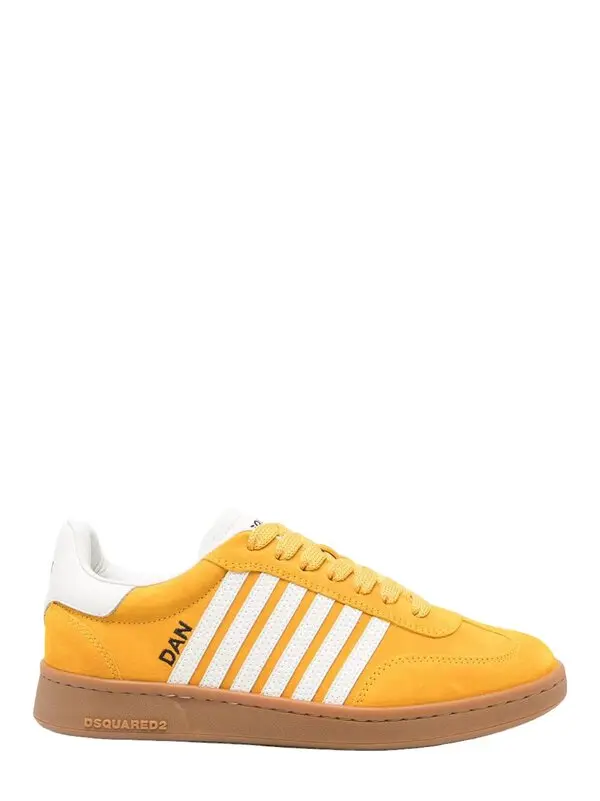 Dsquared2 Boxer Leather Sneakers - Ocra+bianco