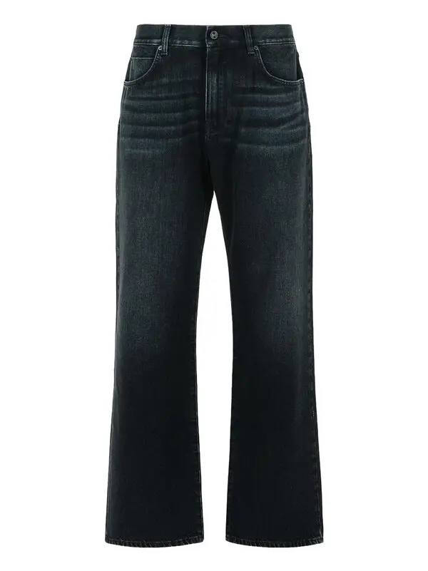 Balmain Cotton Straight Leg Jeans - Black