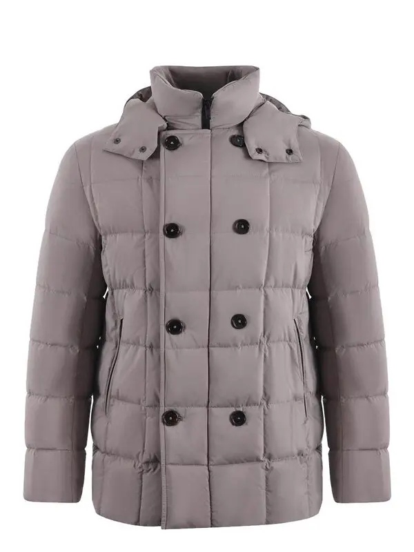 FAY Quilted Nylon Down Jacket - Grey
