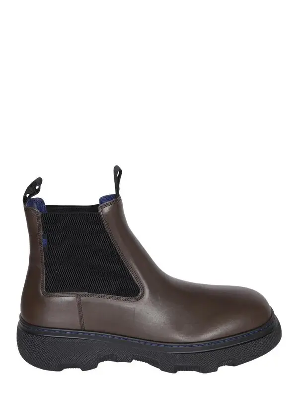 Burberry Leather Ankle Boots - Brown
