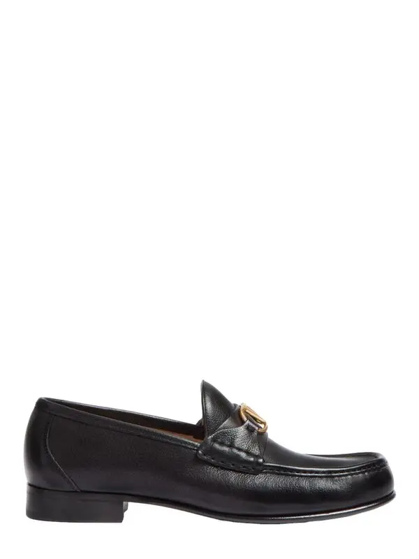 Valentino Garavani Vlogo Signature Leather Loafers - Black