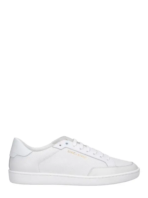 Saint Laurent Leather Sneakers - White