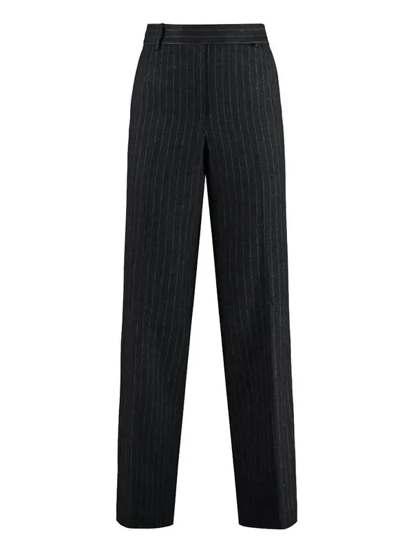 Michael Kors Pinstriped Wool Trousers - Grey