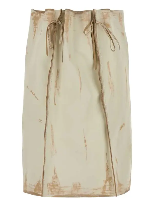 Prada Sand Leather Skirt - Beige O Tan