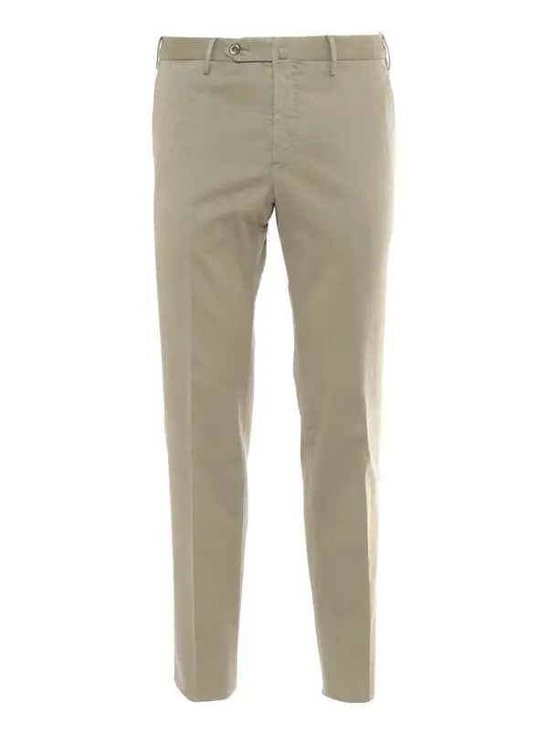 PT TORINO Slim Flat Front Trousers - Green
