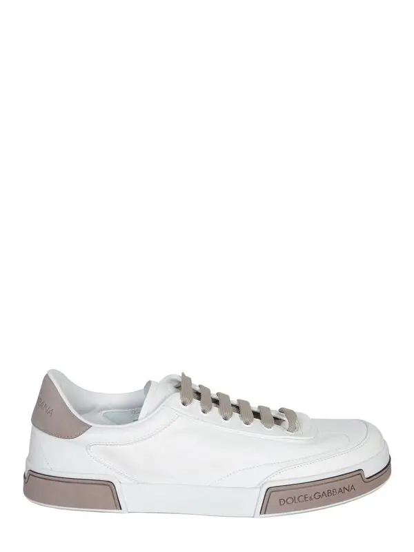 Dolce & Gabbana Leather Low Top Sneakers - White