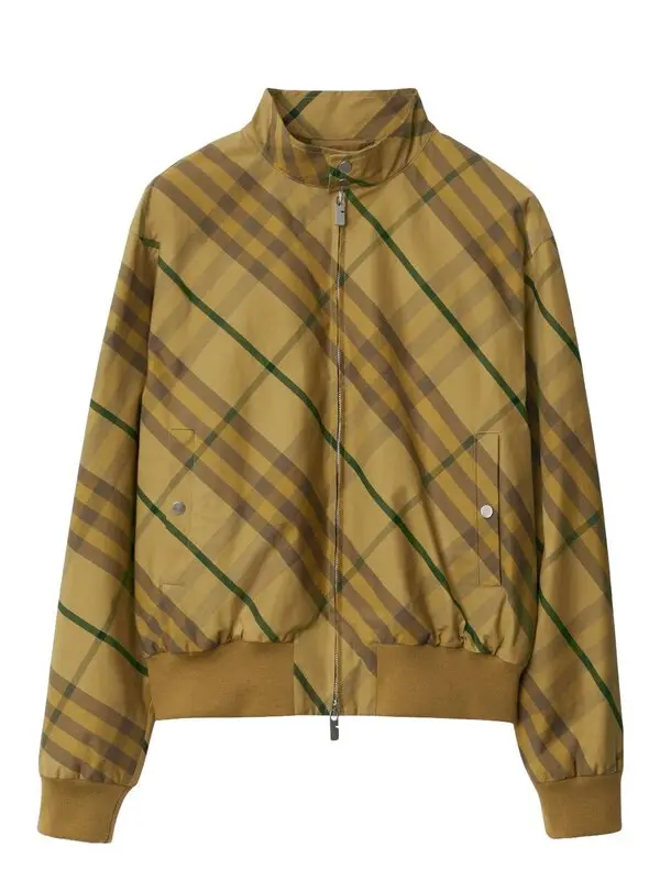 Burberry Plaid Twill Bomber Jacket - Brown