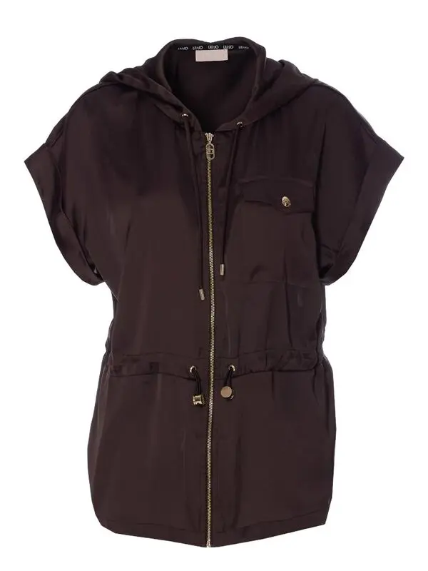 Liu Jo Vest With Frontal Zip Closure - Brown