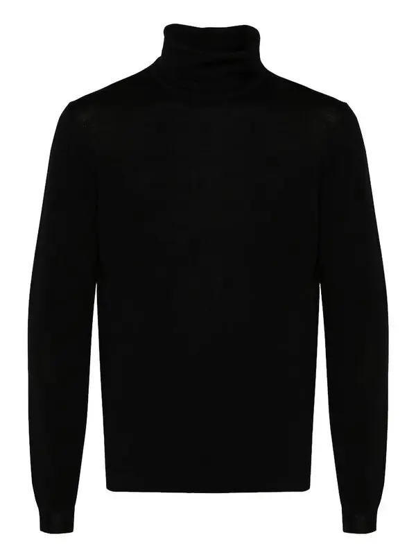 GOES BOTANICAL Merino Wool High Neck Knit - Black