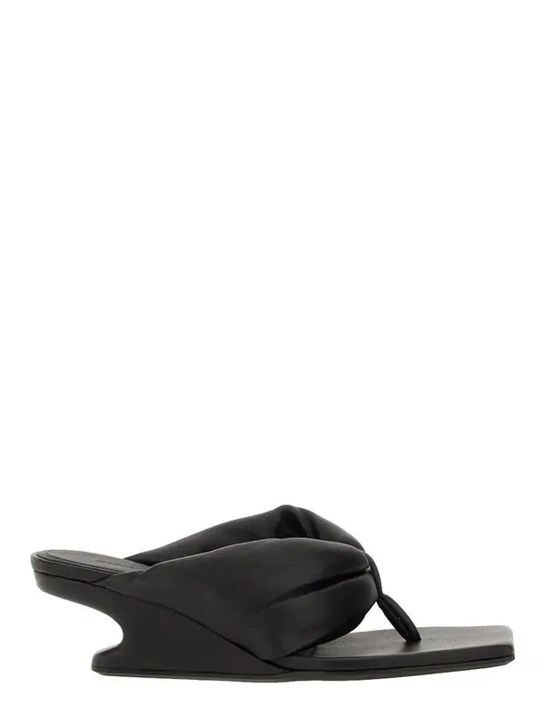Rick Owens Leather Thong Sandals - Black