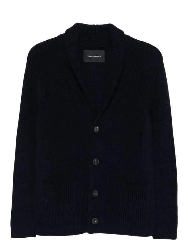 Tagliatore Shawl Collar Cardigan - Blue