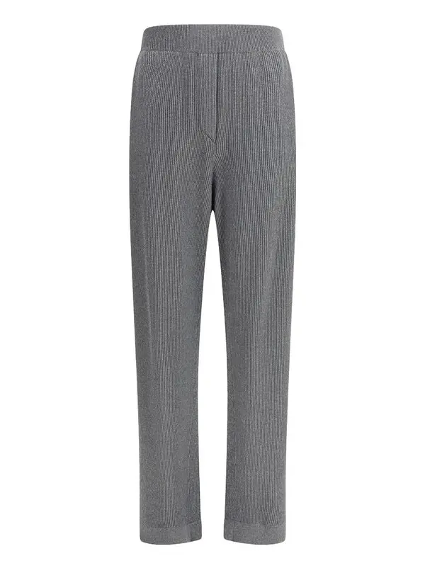 Brunello Cucinelli Ribbed Knit Pants - Grey