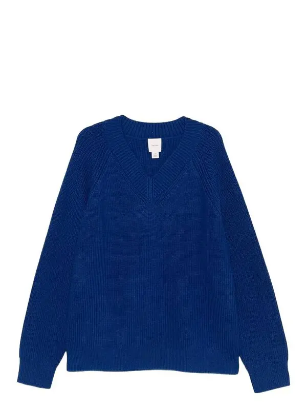 Calvin Klein Wool-blend V-neck Sweater - Blue