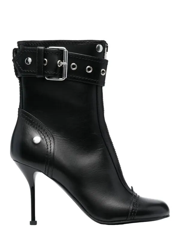 Alexander McQueen Ankle Boots - Black+silver