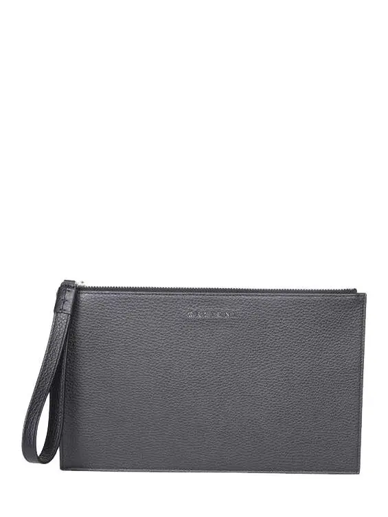 ORTIGNI Grained Leather Envelope - Black