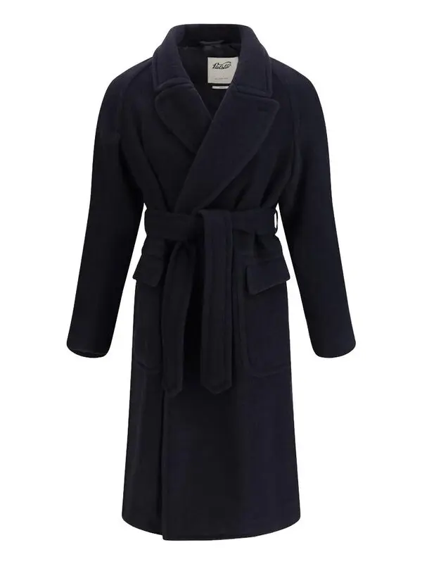 VALSTAR S Wool Robe Coat - Blue