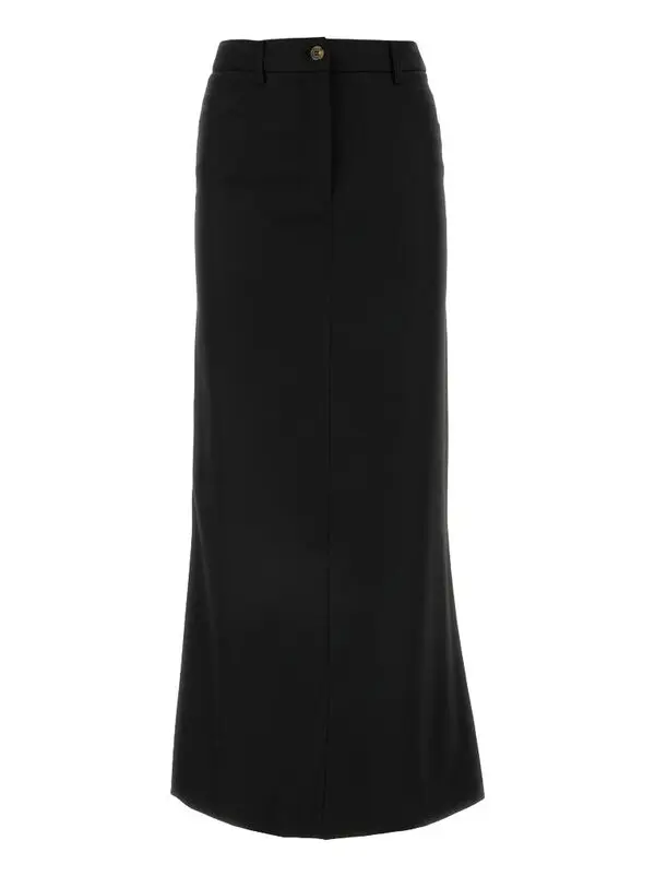LE SULLY STUDIO Manon Wool Cool Long Skirt - Black