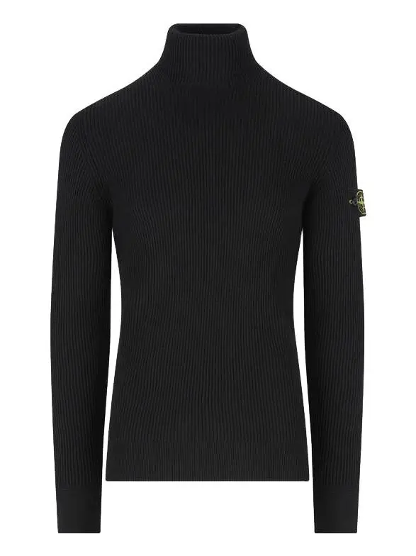 Stone Island Turtleneck Sweater - Black