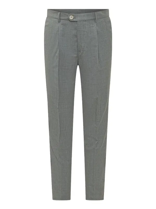 Brunello Cucinelli Tailored Melange Fabric Pants - Grey