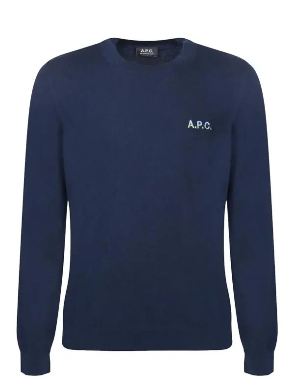 A.p.c. Cotton Knit Jumper - Blue