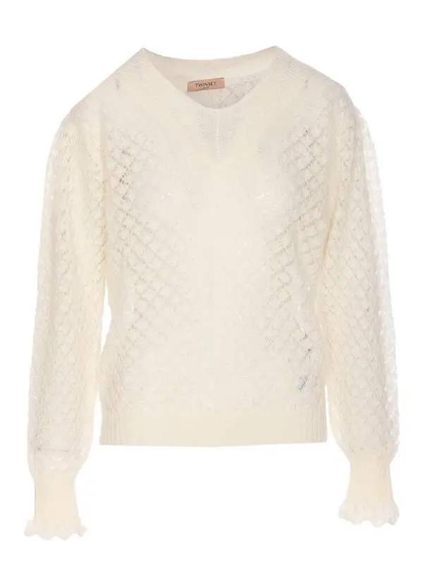 TWINSET Boat Neck Pullover - White