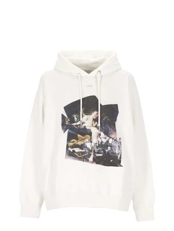 Off-White Graphic Print Hoodie - White-oc