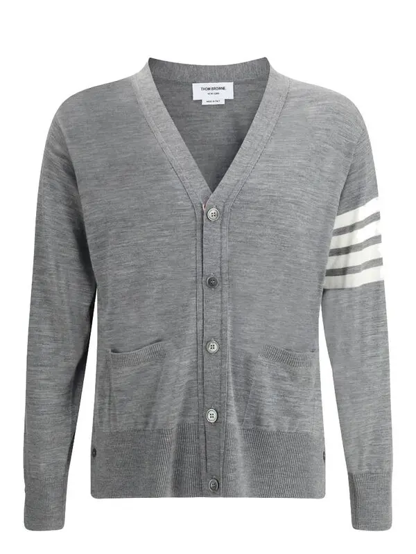 Thom Browne Virgin Wool Cardigan - Grey
