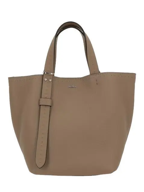 Max Mara Leather Shoulder Bag - Mud
