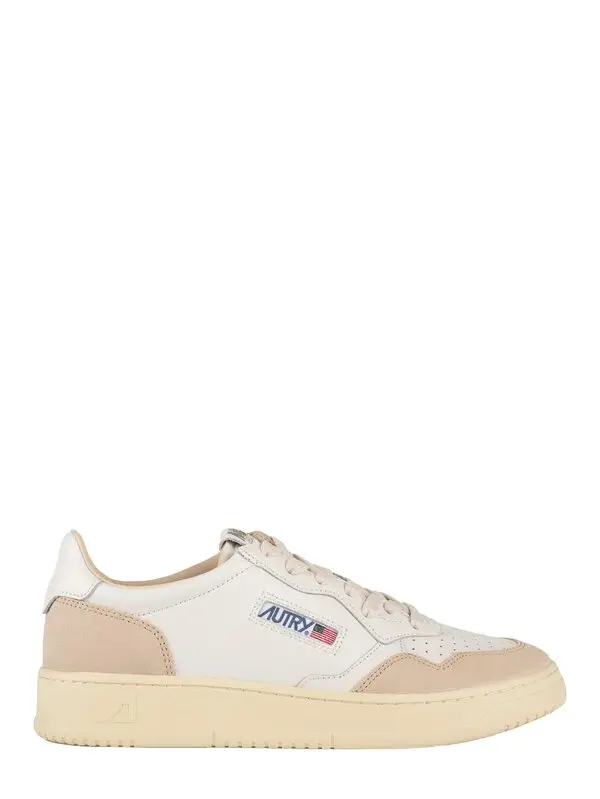 AUTRY Medalist Low Suede And Leather Sneakers - White