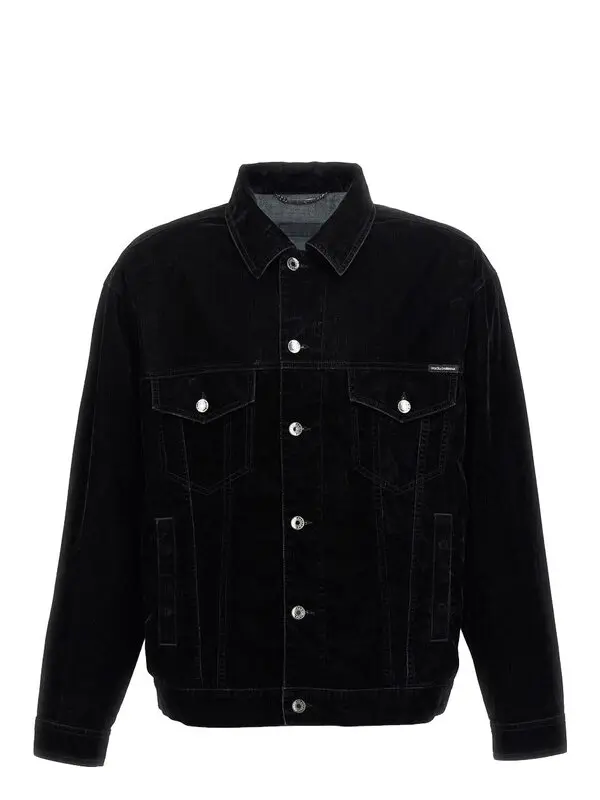 Dolce & Gabbana Velvet Shirt Jacket - Black