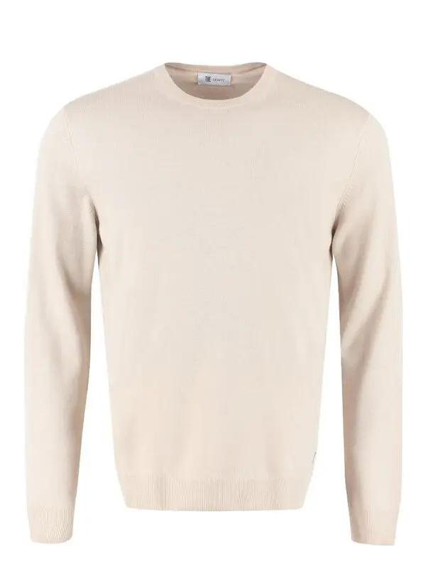 THE (ALPHABET) Crew-neck Wool Sweater - Beige