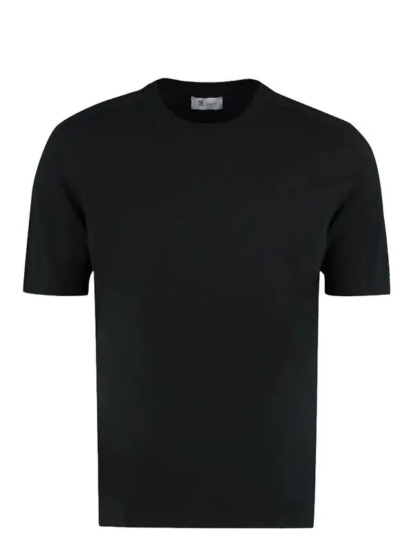 THE (ALPHABET) The Cotton Short Sleeve Sweater - Black
