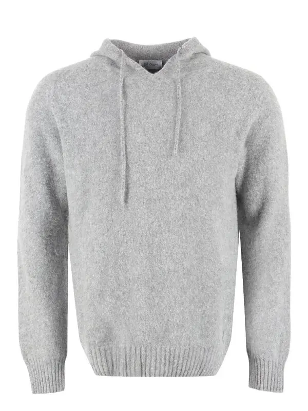 THE (ALPHABET) The Knitted Hoodie - Grey