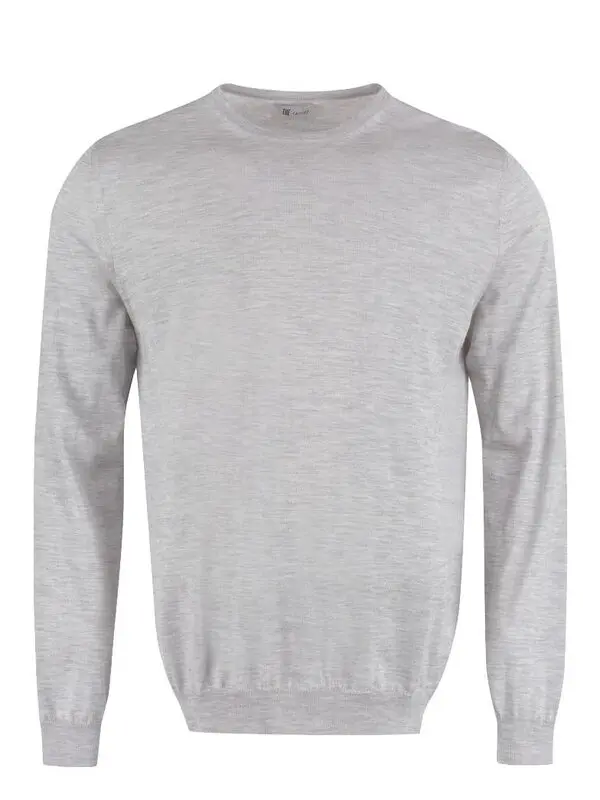 THE (ALPHABET) Fine Knit Crew-neck Sweater - Grey