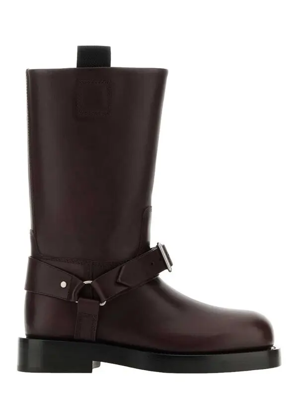 Burberry Saddle Ankle Boots - Purple
