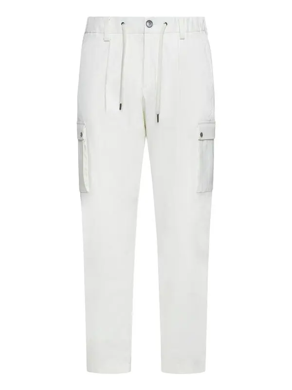 Herno Mechanical Stretch Twill Cargo Trousers - White