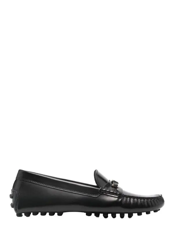 TOD'S Moccasin Loafers With Micro Chain - Black