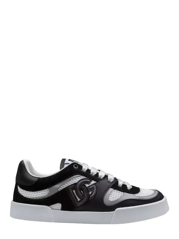 Dolce & Gabbana Portofino Leather Blend Sneakers - Black