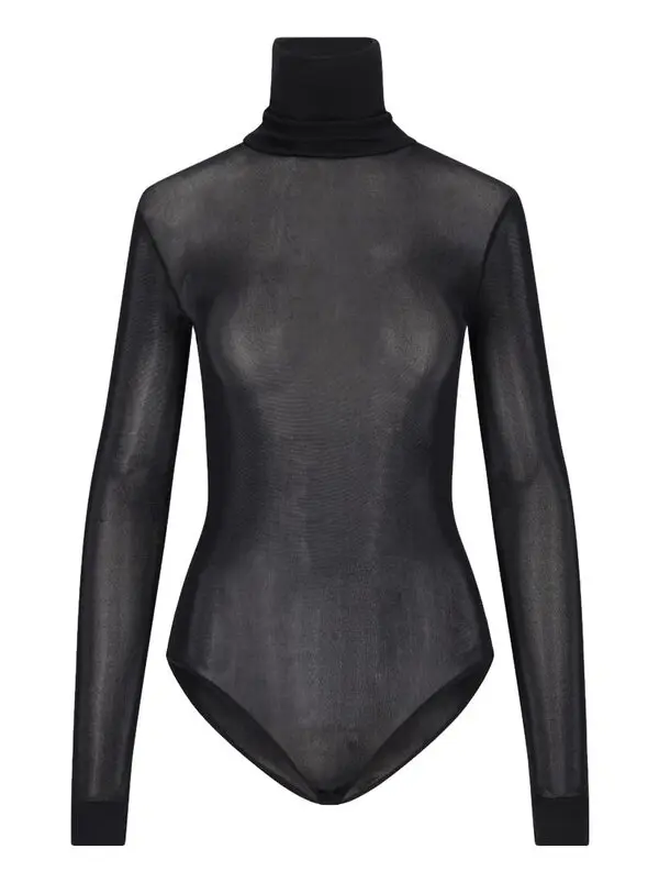 MAISON MARGIELA Long Sleeve Bodysuit With High Neck - Black