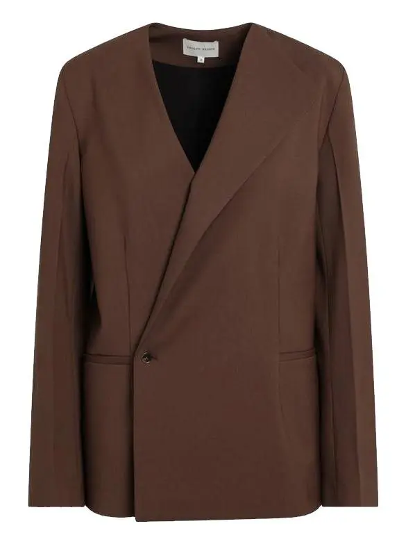Loulou De Saison Double-breasted Virgin Wool Jacket - Brown