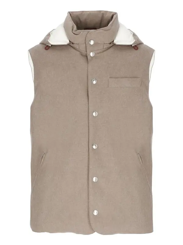 Brunello Cucinelli Wool Padded Vest - Brown