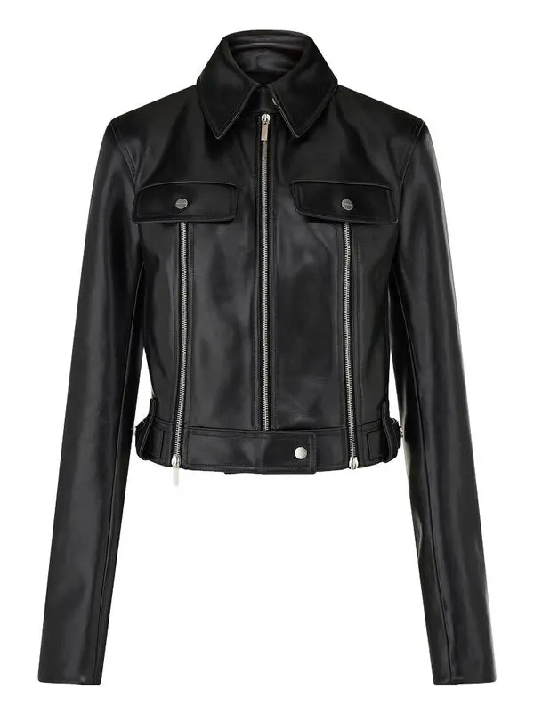 FERRAGAMO Calf Leather Jacket - Black