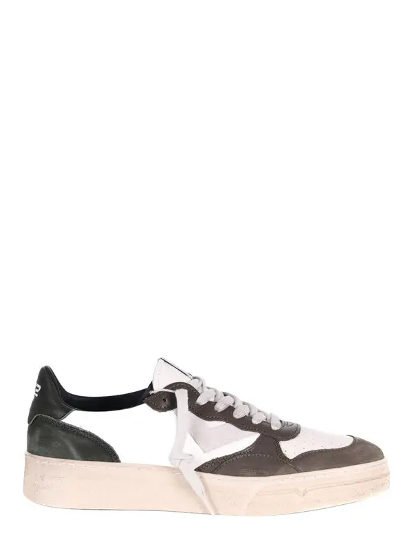 4B12 Leather Sneakers - Bianco/verde Militare