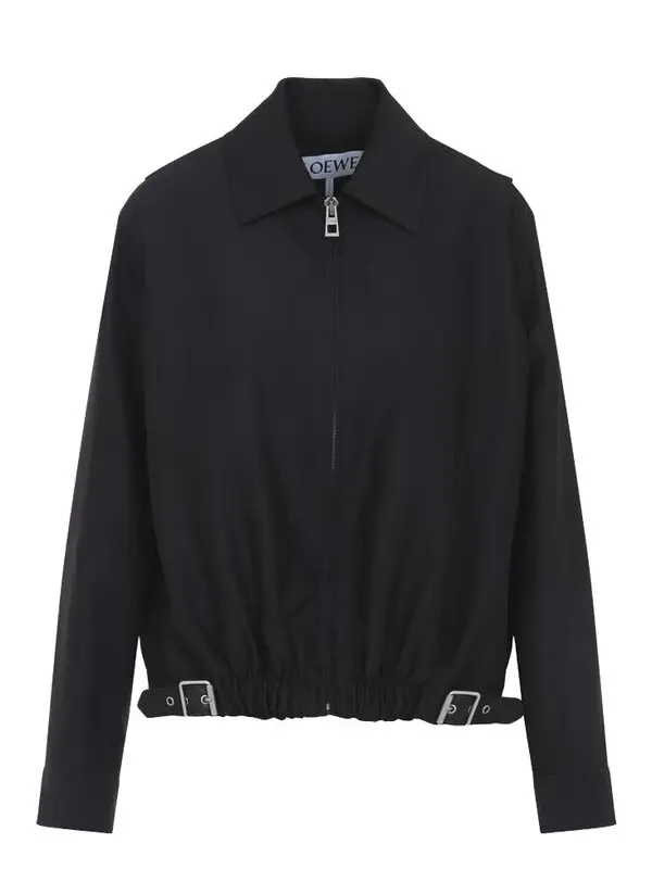 Loewe Belted Wool And Silk Jacket - Black