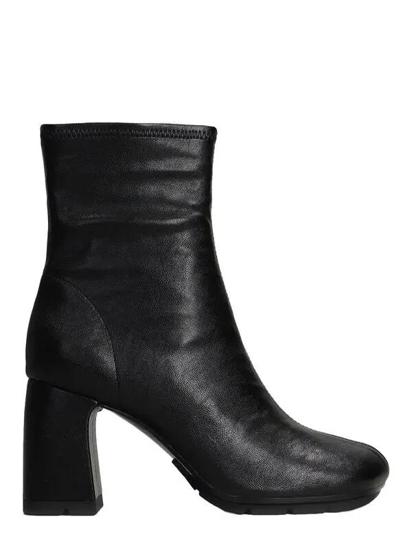 Ash Leather Heeled Ankle Boots - Black