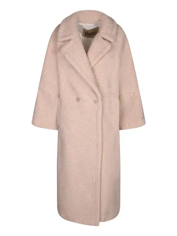Herno Long Coat With Lapel Collar - White