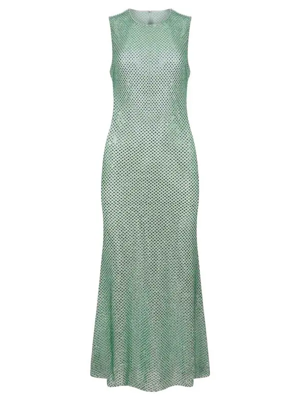 SELF-PORTRAIT Rhinestone-embellished Dress - Green