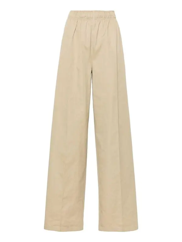 Prada Wide-leg Cotton Trousers - Beige