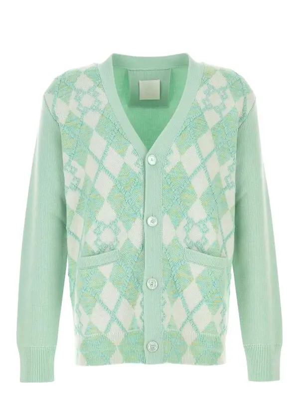 Givenchy Knit Wool Blend Cardigan - Green