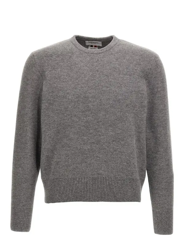 Thom Browne Rwb Striped Sweater - Gray